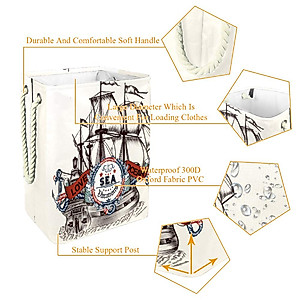 Boat Sailing Adventure Storage Basket Bin Chest Organizer for Organizing Toy Storage,Baby Kids Toys,Dog Toys,Baby Clothing,Children Books,Gift Baskets