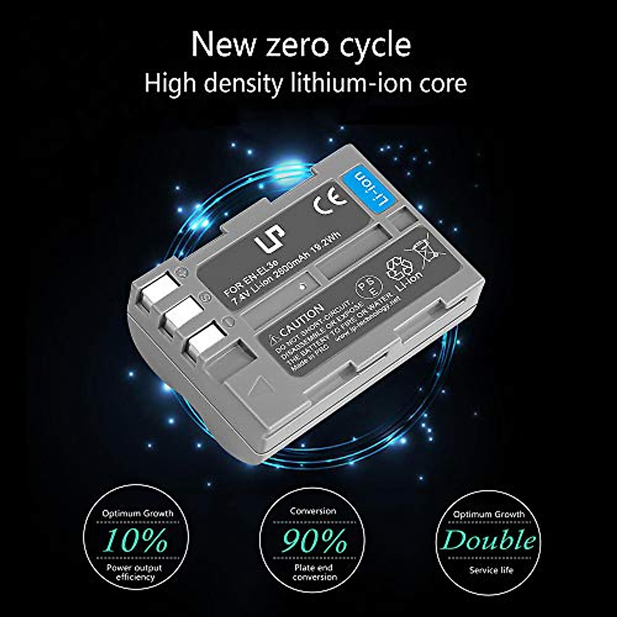 EN-EL3e Battery Charger Pack, LP Replacement for Nikon EN EL3e, EL3, EL3a, MH-18, MH-18a, MH-19, Compatible with Nikon D700, D300s, D300, D200, D100, D90, D80, D70s, D70, D50, MB-D200, MB-D10 & More