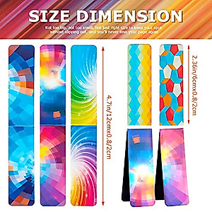 36 Pieces Optical Magnetic Bookmarks Laminated Magnet Book Markers Colorful Magnetic Page Clips Bookmarks for School Office Teacher Student Classroom Stationery Supply, 18 Designs