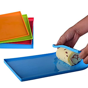 Hemoton Swiss Roll Cake Mat Flexible Baking Tray Jelly Roll Pan Silicone Cookies Mold Bakeware (Blue)