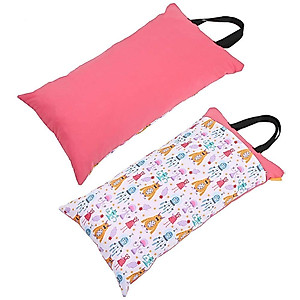 Yosooo Large Hanging Wet/Dry Pail Bag for Cloth Diaper,Inserts,Nappy, Laundry With Two Zippered Waterproof,Reusable(EF207)