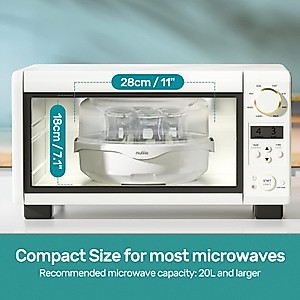 Nuliie Microwave Steam Box, Working 6 Bottles in 2 mins, Bottle Microwave Steam Box for Babies with a Clamp, Green