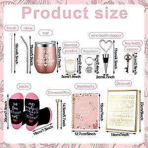 Didaey 11 Pcs Mother's Day Gift for Women, Wife Gifts Aunt Gifts Gifts, Aunt Wife Birthday Gifts 12oz Tumbler Keychain Socks Candle Notebook(For Aunt)