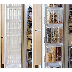 Silicook Clear Plastic Jar, 40oz, Square Shaped, Transparent, Food Storage Container, Kitchen & Household Organization for Dry goods, Spices, Vegetables, Ingredients etc