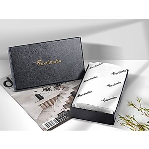 Travelambo Womens RFID Blocking Large Capacity Luxury Waxed Genuine Leather Clutch Wallet Multi Card Organizer