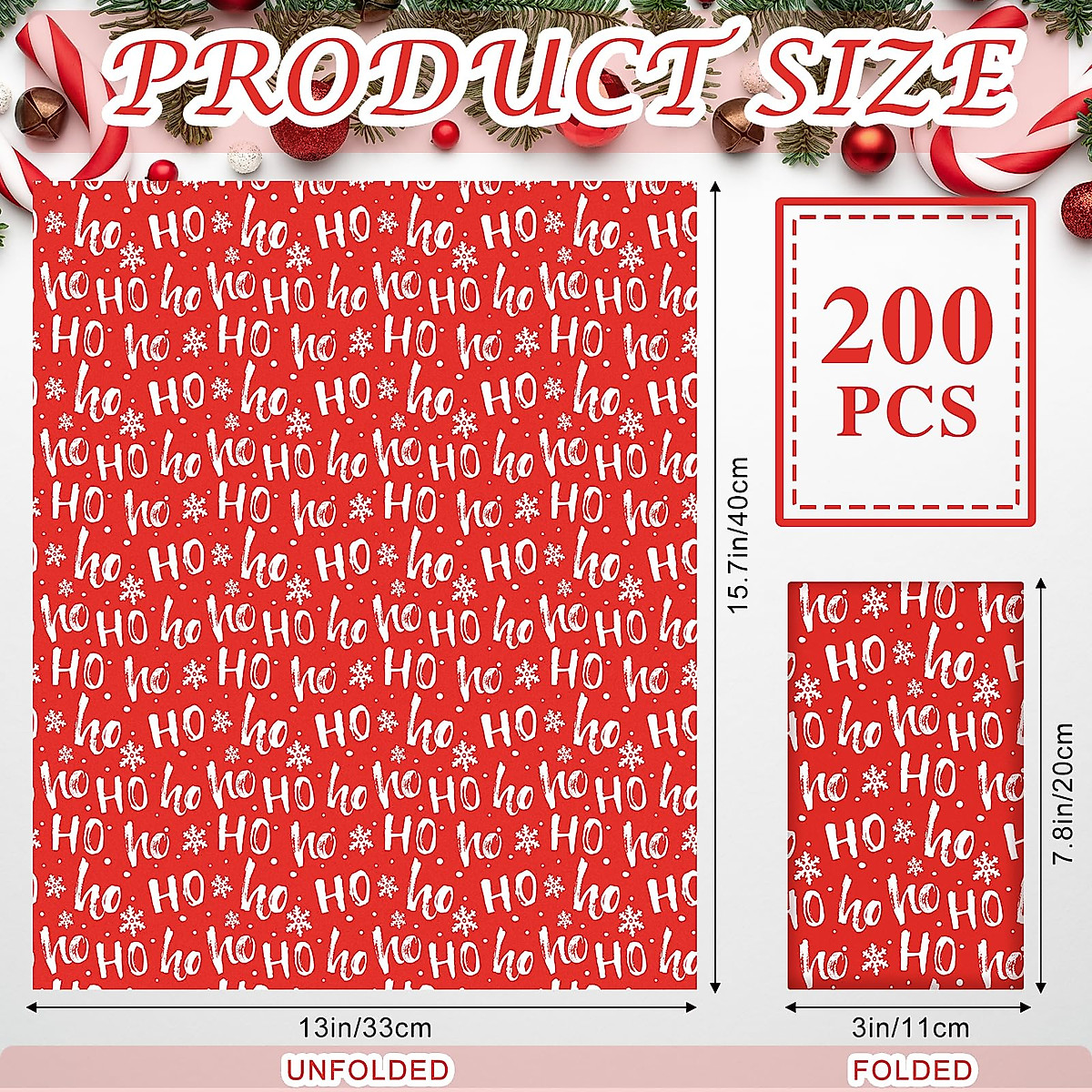 PerKoop 200 Pcs Christmas Guest Napkins Bulk Christmas Disposable Hand Towels Decorative Red Xmas Snowflake Paper Napkins for Winter Holiday Xmas Party Kitchen Bathroom Home Dinners