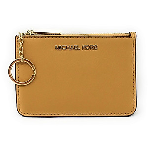 Michael Kors Jet Set Travel Small Top Zip Coin Pouch with ID Holder in Saffiano Leather (Marigold)
