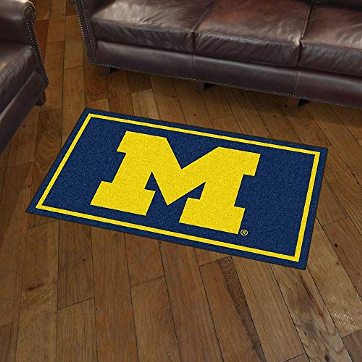 FANMATS 19776 NCAA Michigan Wolverines 3ft. x 5ft. Plush Area Rug | Sports Fan Area Rug, Home Decor Rug and Tailgating Mat