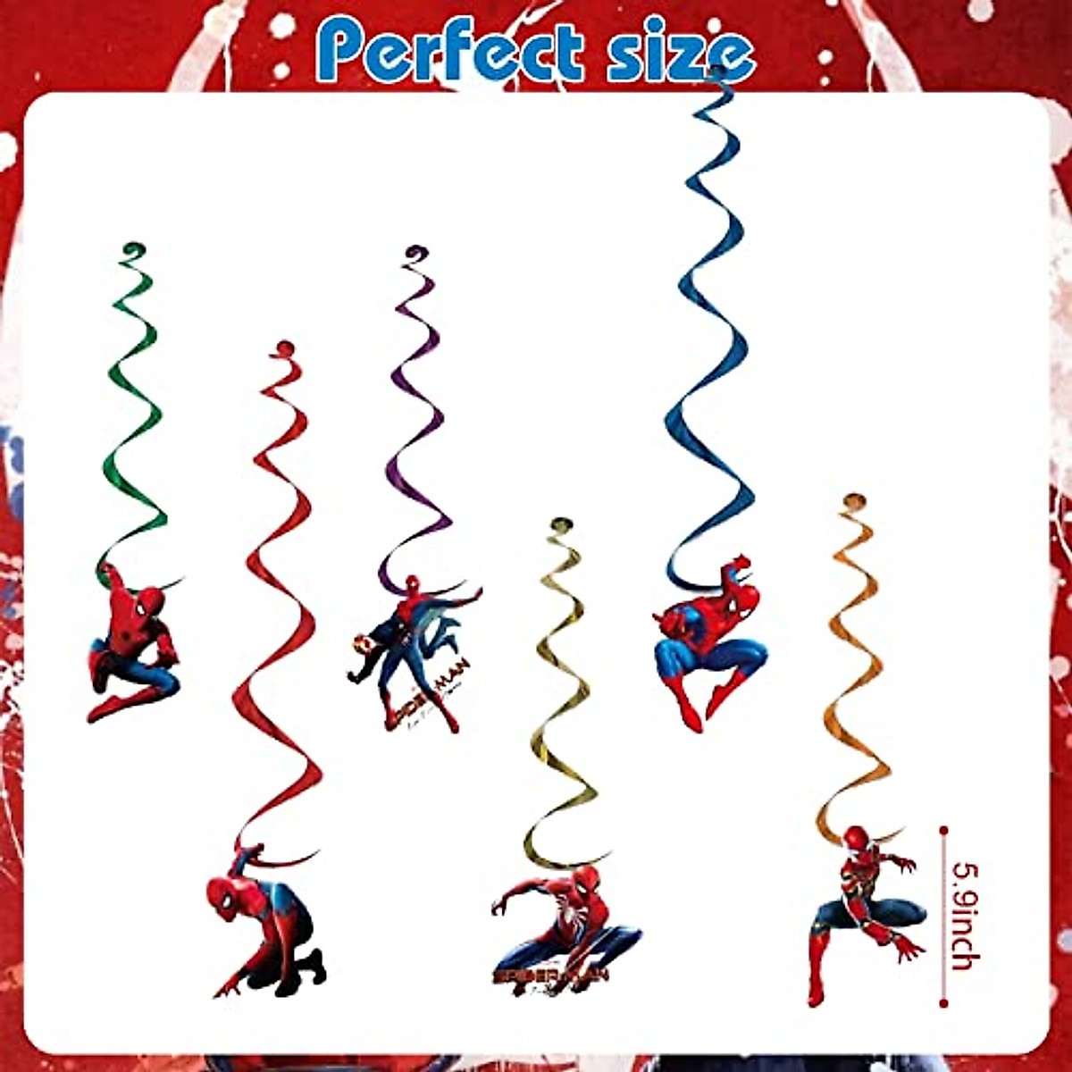 Superhero Spider Foil Balloons Birthday Decorations Red Balloons 32 Inch and Red Spider Banner for Boy Kids Spider Themed Birthday Party Decoration (5)