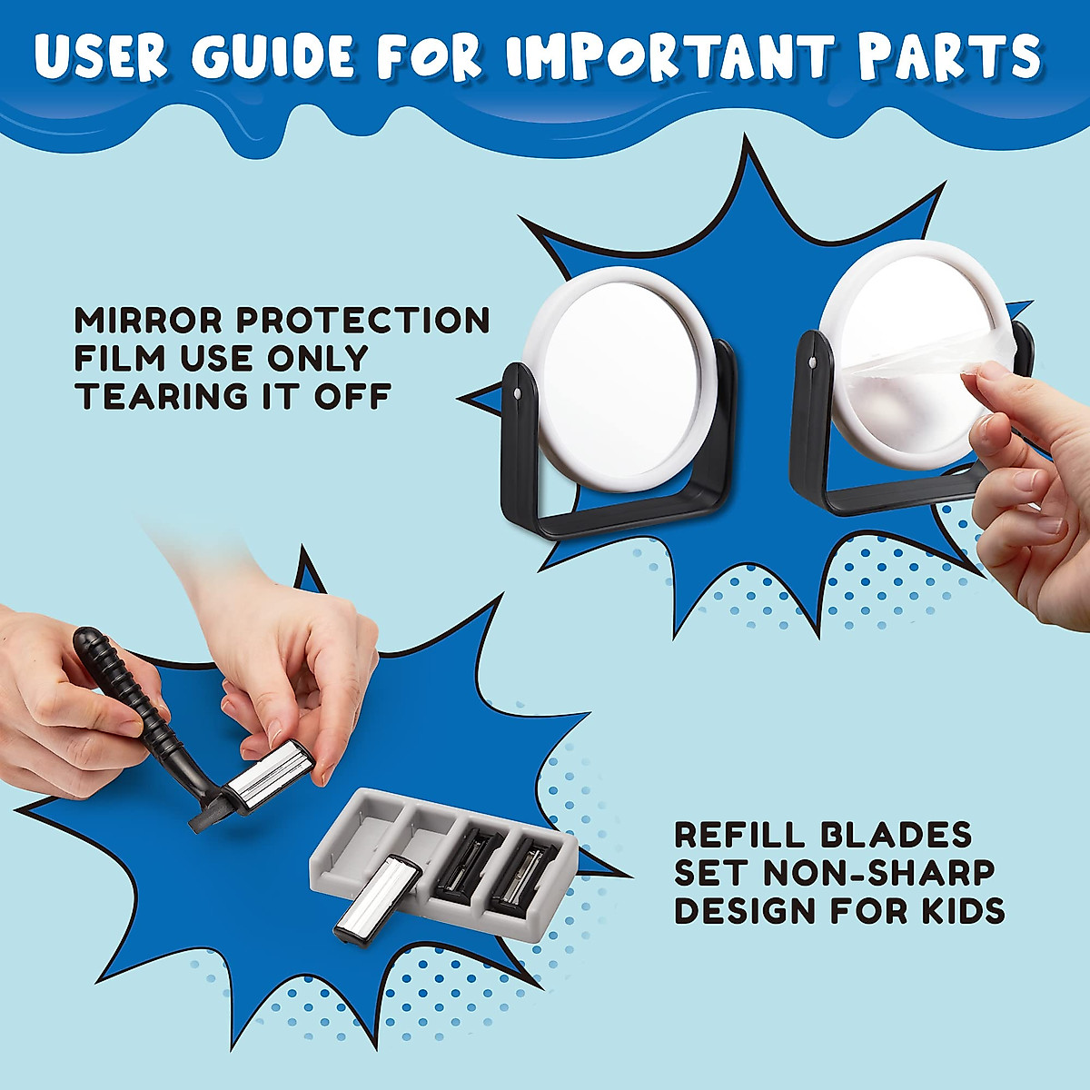 JOYIN 23Pcs Pretend Play Shaving & Grooming Kit for Kid, Boy Girl Barber Set w/ Storage Box, Toddler Hair Cutting Playset w/ Shaver, Scissors, Dryer, Razors for Boys Birthday, Presents Toys