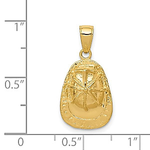 IceCarats 14K Yellow Gold Fireman Helmet Fire Department FD Necklace Firefighter Pendant Rescue Charm Only