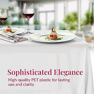 4 White Plastic Tablecloth - 108 X 54 Plastic Table Cloth | Disposable Tablecloths | White Tablecloths | Plastic Table Cover | Tablecloths for BBQ, Party, Fine Dining, Wedding, Outdoor