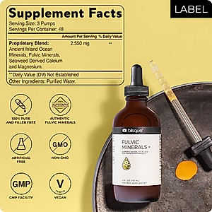 Blisque – Natural Trace Mineral Drops Supplement with Fulvic Acid and Humic Acid | for Detox, Cleanse, Immune Support, Brain Booster, Alkaline Hydration, and Energy | Contains Electrolytes | 4 Ounce