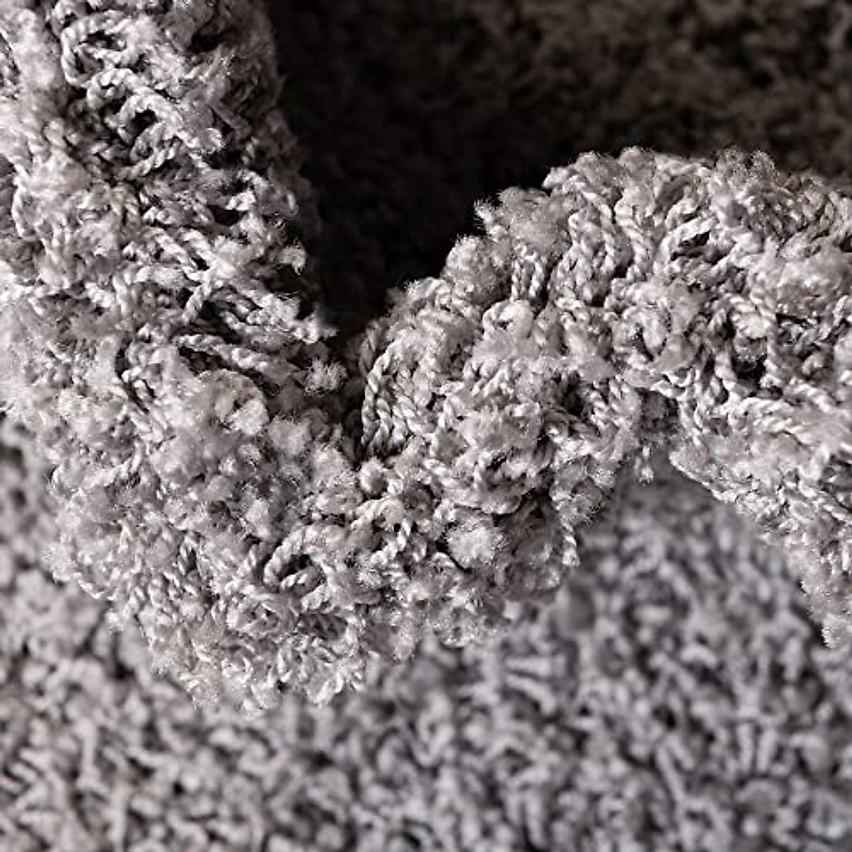 Unique Loom Solid Shag Collection Area Rug (8' x 10', Cloud Gray)