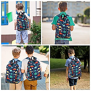 Ancrina Backpack for Kids Dinosaur Bookbag Set School Bag with Lunch Box and Pencil Case Lightweight Kindergarten Elementary