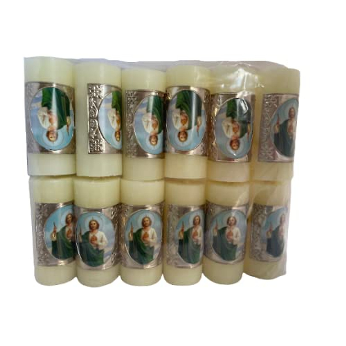 3" Mini Cirio Pascual Repujado San Judas Tadeo Imagen, Paschal Candle Embossed [12 Pieces]