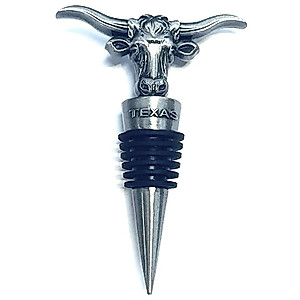 Texas Longhorn Style Wine Stopper Pewter Design