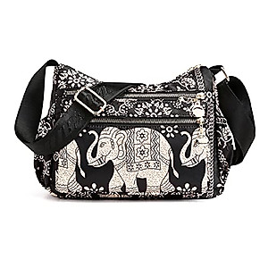 LUPBOK Women Elephant Hobo Shoulder Bag Multi Pocket Casual Crossbody Bag Lightweight Cross-Body Handbags Side Bag