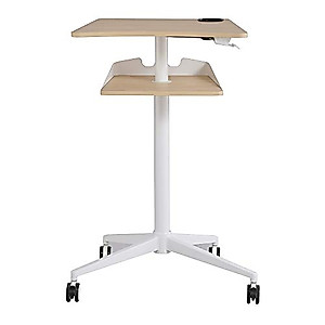 Safco Products 1944NA VUM Pneumatic Height-Adjustable Stand-Up Mobile Laptop Computer Workstation, Mobile Computer Cart, 22.875" D x 30.75" W x 48.25" H