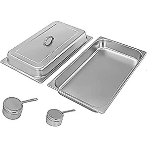 UZOURI Food Warmer, Chafing Dish Stainless Steel Chafing Dish, 9L Food Warmer Buffet Chafing Dishes Set for Catering Buffet Warmer with Folding Frame (Size : 9L) (9L)