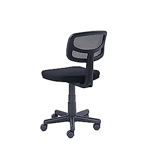 Mesh Task Chair with Plush Padded Seat, Black. (19.25 x 18.25 x 30.25 Inch)