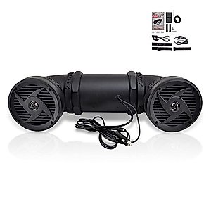 Pyle Waterproof Marine ATV Powered Speakers - 500W UTV Bluetooth Sound System All-Terrain Sound ATV Speakers w/ AUX 3.5mm, 6.5” Dual Audio Sound System for Car, Boat, Golf Carts & Jetski PLATV550BT