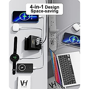 USB C Charger 45W Charging Station, PD 20W USB C Charging Hub Wall Charger for Multiple Device for iPhone 14/13/12, Galaxy,iPad and More