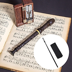 AIEX Flute Cleaning Kit Flute Cleaning Rod Flute Cleaning Swabs Flute Cleaning Cloth for Flute Cleaning Polishing (Black)