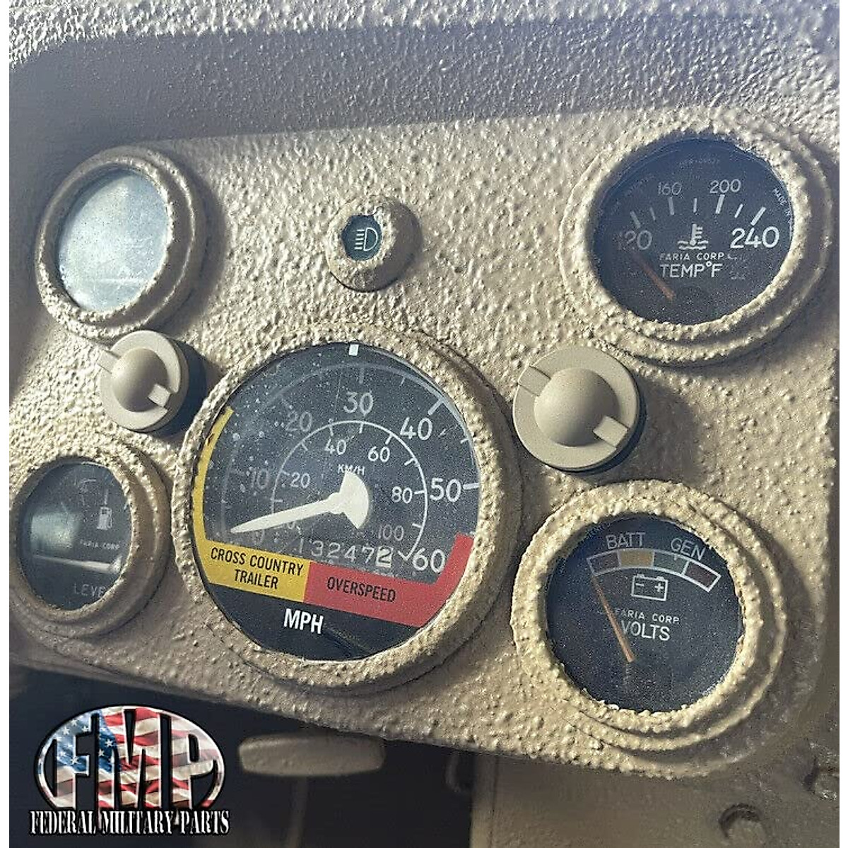 DASH BULB & LENS - 6 PART KIT - TAN- MILITARY HUMVEE M998