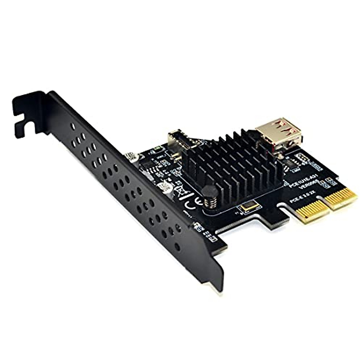ChenYang 2 Port USB 2.0 ＆ USB 3.1 Gen 2 Type-E Front Panel Socket to PCI-E 2X PCI Express Expansion Card Adapter