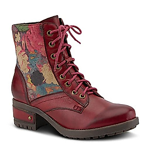 Spring Step Flexus Marty Boots for Women - Ladies Boots with Cozy Flannel Textile Lining - Women's Ankle Boots with Zipper Closure - Red EU 41 / US 9.5-10