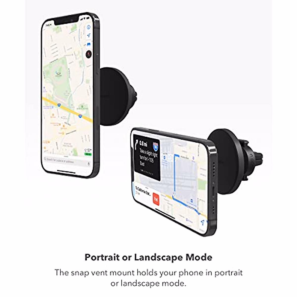 mophie snap Vent Mount - Magnetic car Mount Compatible with Any Smartphone - Made for Smartphones, iPhone, Google Pixel, Samsung Galaxy, Qi-Enabled Devices - Black