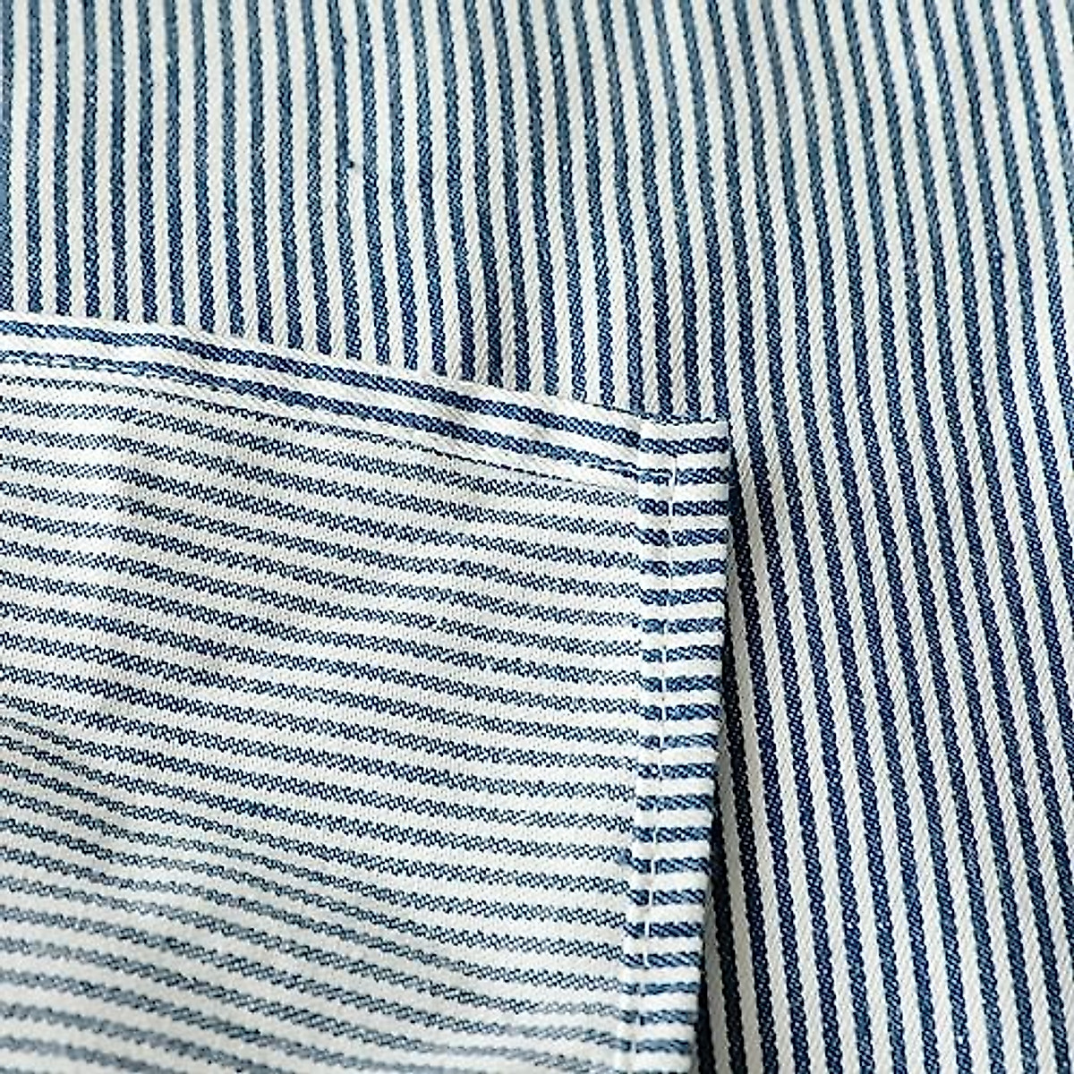 HANEE Cross-Back Apron for Men and Women, Cotton Canvas Apron with Stripes (3 Colors) (Navy Blue)