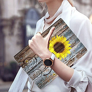 Case for iPad 9th / 8th / 7th Generation (2021/2020/2019) 10.2 inch/iPad Air 10.5" 2019 / iPad Pro 10.5", Leather Smart Cover with Auto Wake/Sleep, Rustic Sunflower