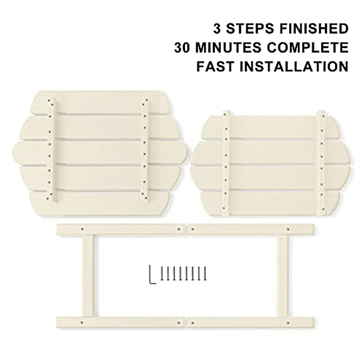 FERFALDER Adirondack Patio Table-2 Tier Outdoor Side Table White Balcony Table for Garden Pool