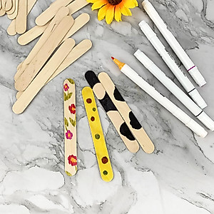 100Pcs Jumbo Wooden Craft Sticks Wooden Popsicle Craft Sticks Stick 6” Long x 3/4”Wide Treat Sticks Ice Pop Sticks for DIY Crafts，Home Art Projects, Classroom Art Supplies