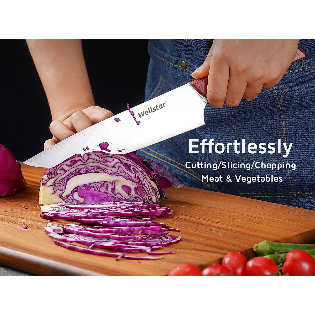 Chef Knives Set, 6-Piece Kitchen Knife Set, Sharp Professional Cooking Knives with High-Carbon-Stainless-Steel Blades