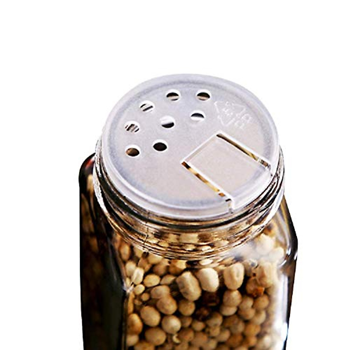 Tebery 30 Pack Glass Spice Jars Bottles 4oz Empty Square Spice Containers with Silver Metal Lids Complete Organizer Set Includes Shaker Tops, Wide Funnel and Labels