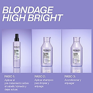 Redken Blondage High Bright Pre Treatment | Brightens and Lightens Color-Treated and Natural Blonde Hair Instantly | Infused with Vitamin C