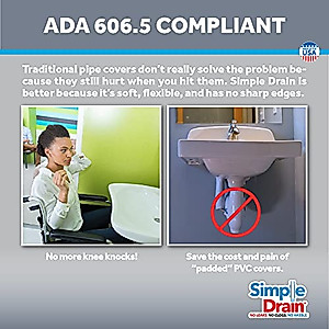 Simple Drain-Flexible Rubber P-Trap Fits 1 1/2" OD AND 1-1/4" OD Drain Inlets- For 11/2" Drain Outlet- Adjustable Simple Drain Trap