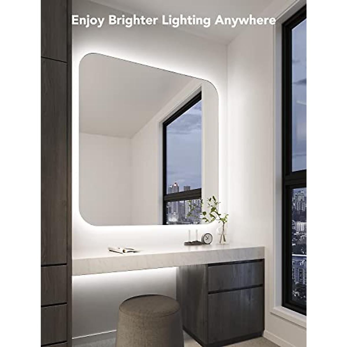 Govee White LED Strip Lights, Upgraded 16.4ft Dimmable LED Light Strip 6500K Bright Daylight White, Strong Adhesive, 300 LEDs Flexible Tape Lights for Vantiy Mirror, Kitchen Cabinet, Bedroom