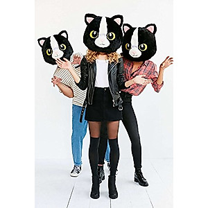 Clever Idiots Inc Animal Head Mask - Plush Costume for Halloween Parties & Cosplay (Cat)