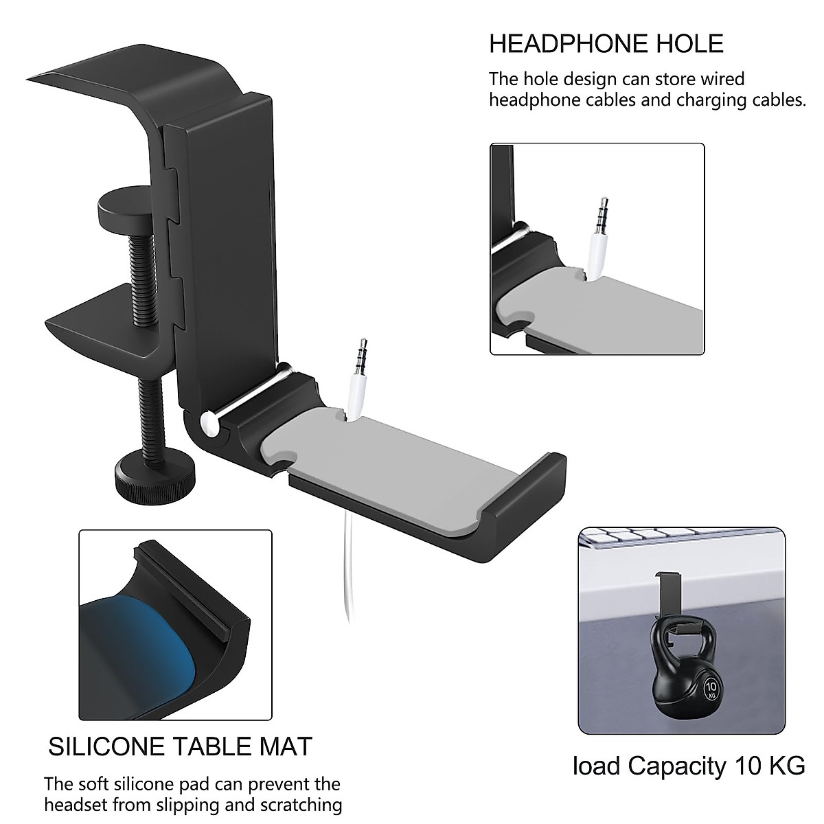 Sentoda Bag Hanger for Table Desk,Set of 2 Foldable Aluminum Purse Handbag Hook Hanger Holder for Women and Girls