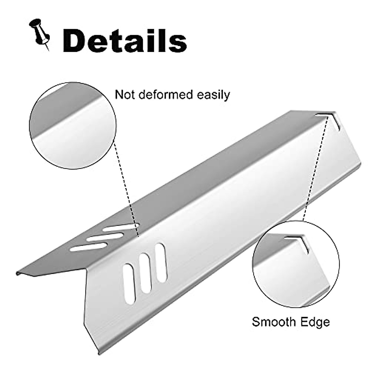 Clivimi 15” Stainless Steel Grill Heat Plates Tent Shield, Grill Burner Cover BBQ Gas Grill Replacement Parts Kit for Dyna-Glo DGF510SBP, Backyard BY13-101-001-13, BY14-101-001-02, Uniflame GBC1059WB