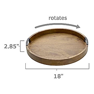 Gourmet Basics by Mikasa Lazy Susan Serving Tray, 18-Inch, Mango Round