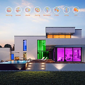 Led Strip Light, 44 keys IR remote DC12V 16.4ft Dimmable Warm Cool White RGB 5050 Color Changing Led Tape Kit Christmas Lights for Bedroom, Cupboard, Wine Cabinet, Xmas, Gift, Staircase