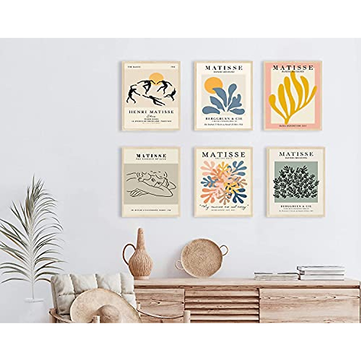 kisswen Matisse Canvas Wall Art Matisse Poster Pictures Aesthetic Henri Matisse Prints Artwork Flower Market Wall Decor (12x16inx6p-Unframed)