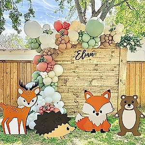 Woodland Baby Shower Decoration 4pcs Cute Animal Cutout Woodland Creatures Forest Animal Theme Decor for Baby Shower Backdrop