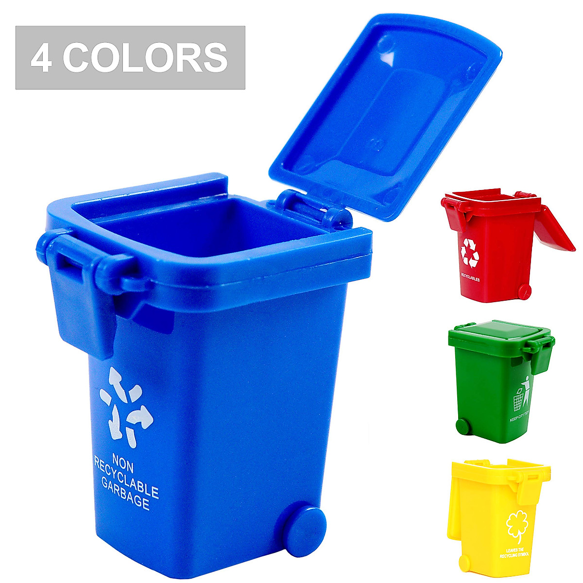 Nunkitoy Trash Can Toy,Garbage Truck's Trash Cans, Mini Curbside Vehicle Garbage Bin Trashcan Great for Kids Toddlers (2 Inches)