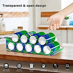 Atopov Set of 2 Refrigerator Organizer Bins Fridge Organizer Freezer Pantry Organization and Storage, Beverage, Canned Food Container Bin for Refrigerator (2)